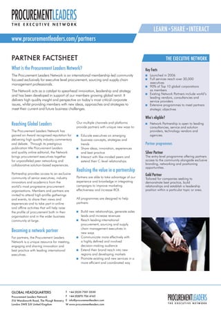 Procurement Leaders Network Factsheet | PDF