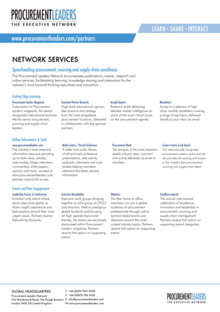 Procurement Leaders Network Factsheet | PDF