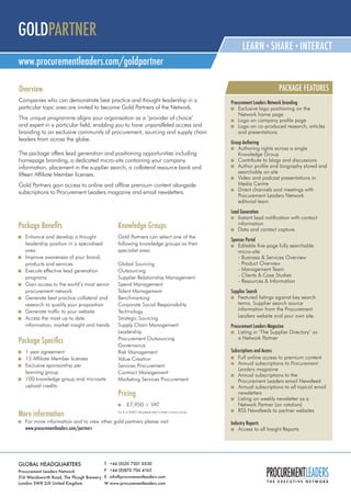 Procurement Leaders Network Factsheet | PDF