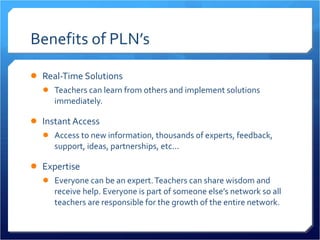 A Teacher's Guide to Building a Professional Learning Network (PLN) | PPT