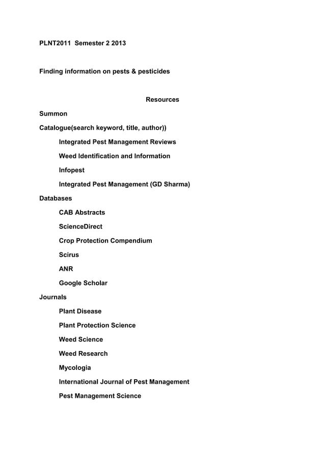 Plnt2011 ipm assignment | PDF