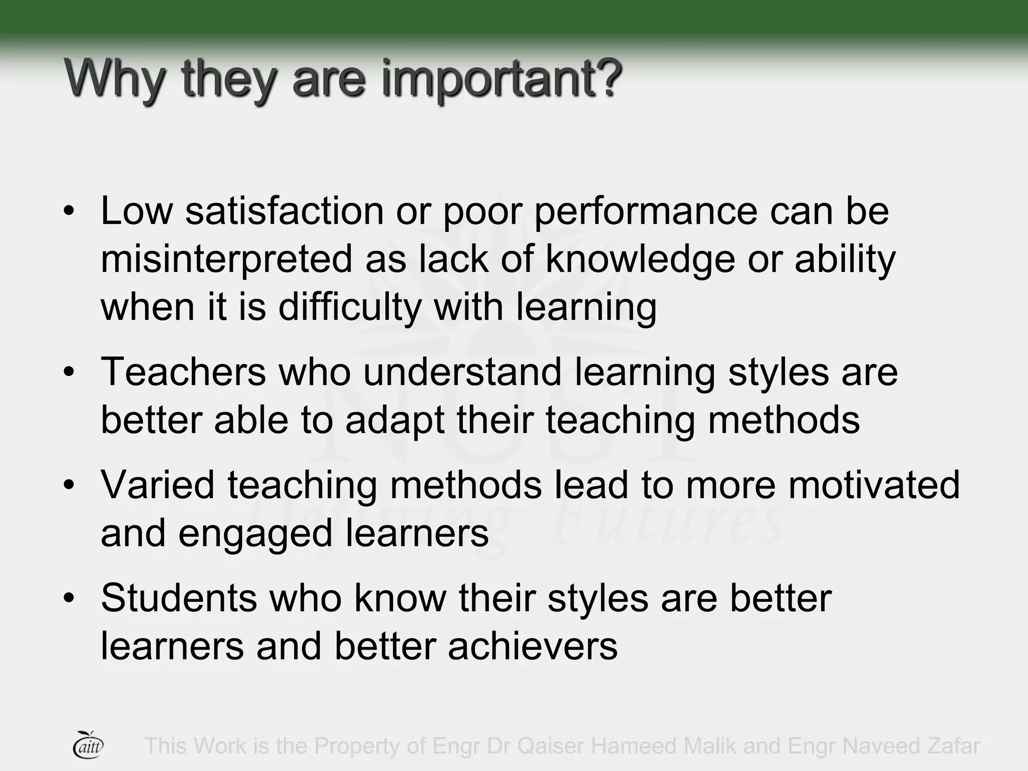 Lec 6 learning styles | PDF