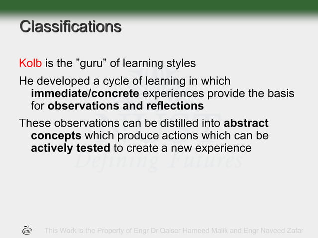 Lec 6 learning styles | PPT