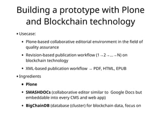 The Plone and The Blockchain | PPT