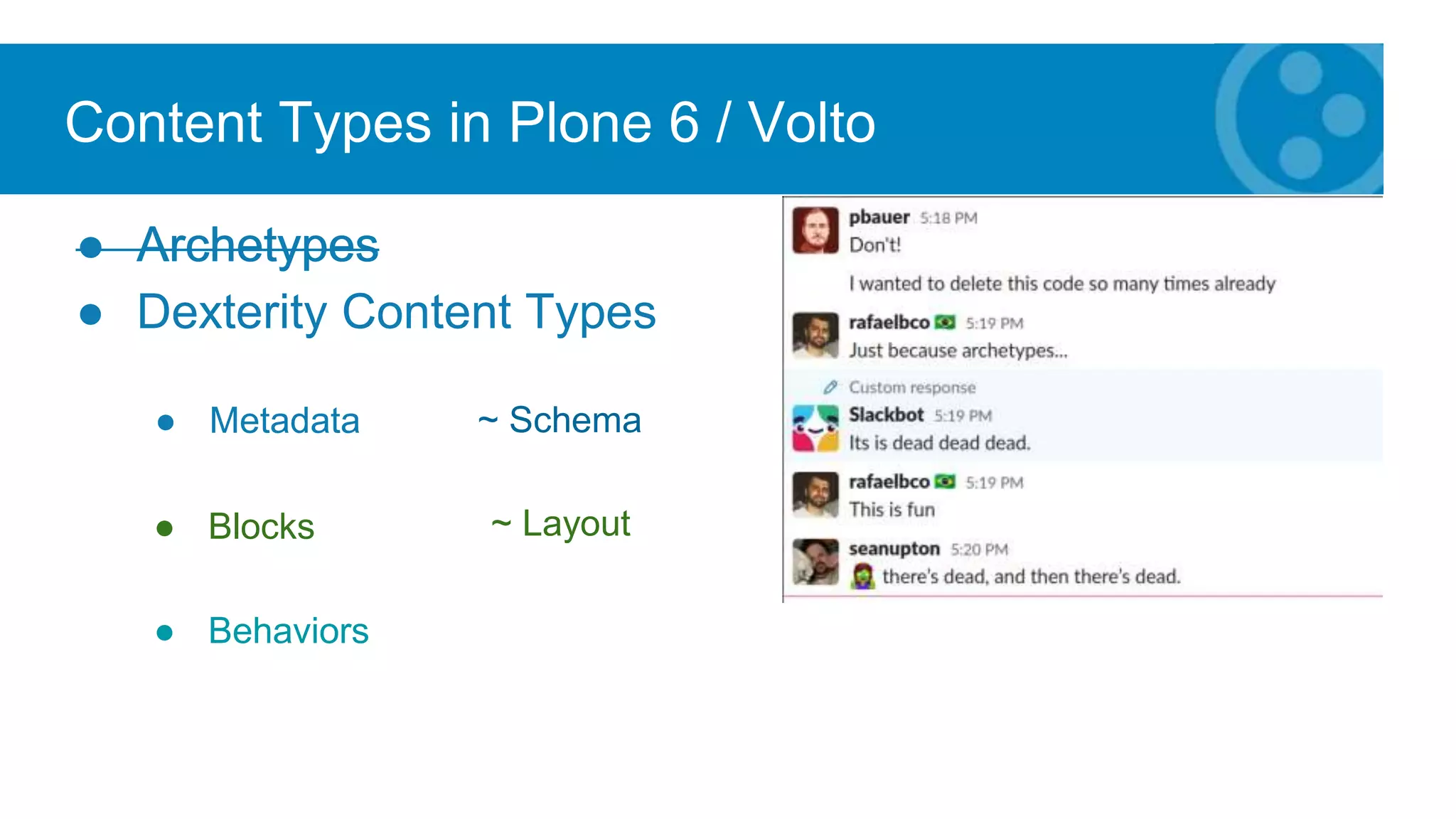 Plone 6 / Volto Dexterity Content Types - Schema & Layout | PPTX