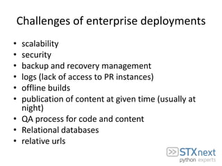 Plone as CMS in enterprise environments | PPTX | Web Development | Internet