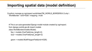 Powerful geographic web framework GeoDjango | PPT