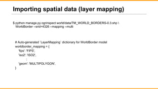 Powerful geographic web framework GeoDjango | PPT