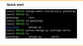 Powerful geographic web framework GeoDjango | PPT