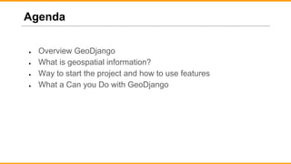 Powerful geographic web framework GeoDjango | PPT