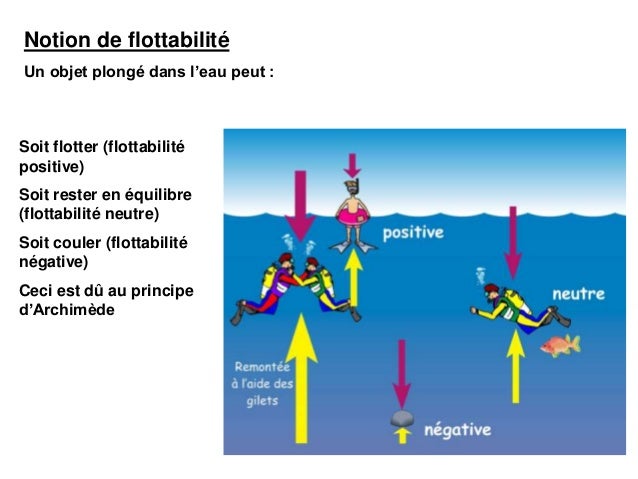 Plongée sous marine cours de physique niveau 2