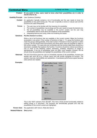 Interaction Patterns In User Interfaces | PDF