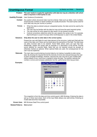 Interaction Patterns In User Interfaces | PDF