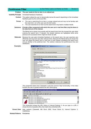 Interaction Patterns In User Interfaces | PDF