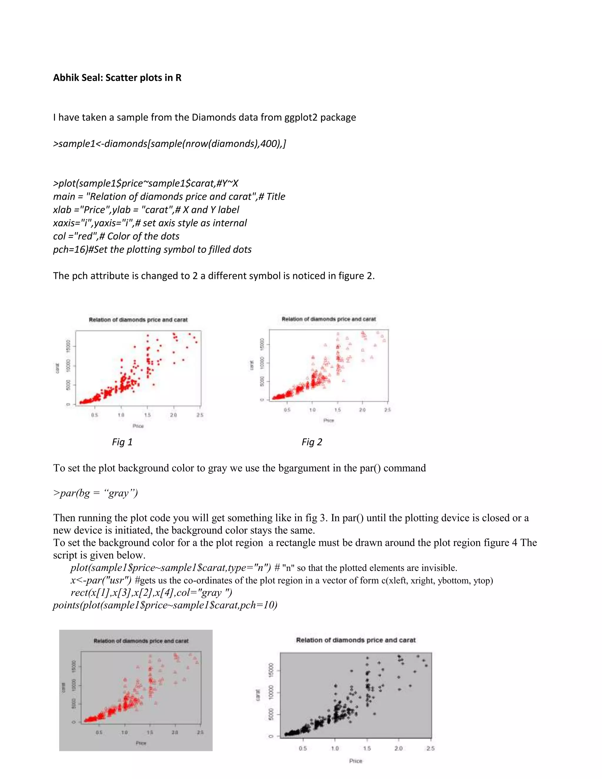 R scatter plots | DOCX | Science