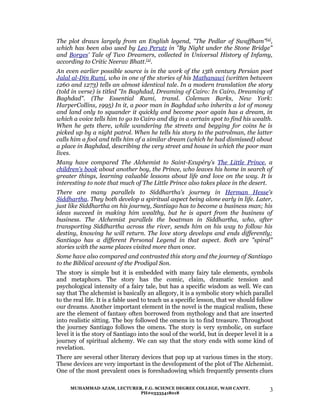 Plot construction in alchemistby muhammad azam | DOC