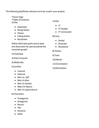 Plot devices project | DOCX | Fiction | Books and Literature
