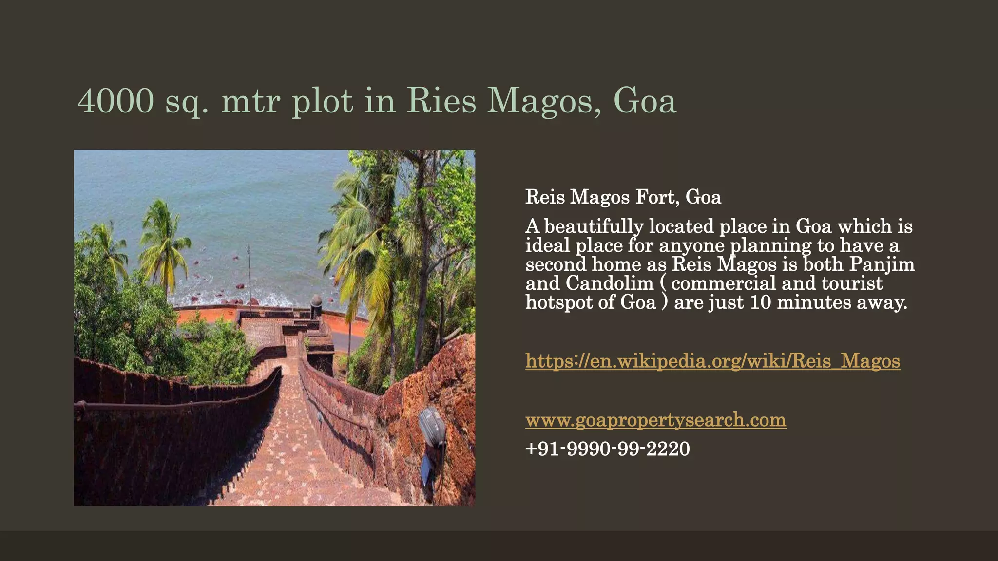 Plot in Reis Magos, goa | PPTX