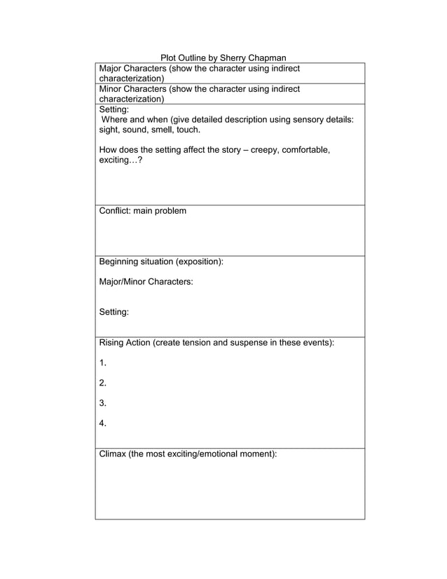 Plot outline template