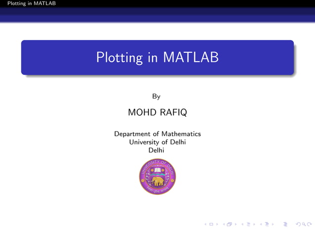 MatLab Basic Tutorial On Plotting | PPT