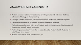 Plot Summary- Act 2, Scenes 1-2. Macbeth GCSE | PPTX