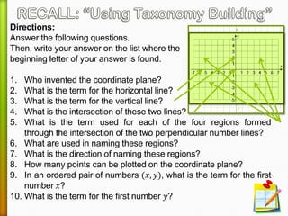 Plotting of Points on the Coordinate Plane | PDF