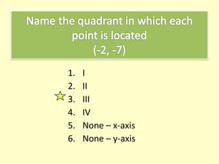 Plotting points in rectangular coordinate system | PPT | Physics | Science