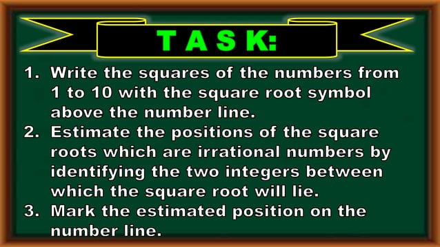 Plotting square roots on a number line | PPT
