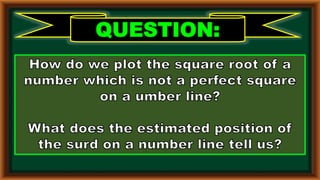 Plotting square roots on a number line | PPTX