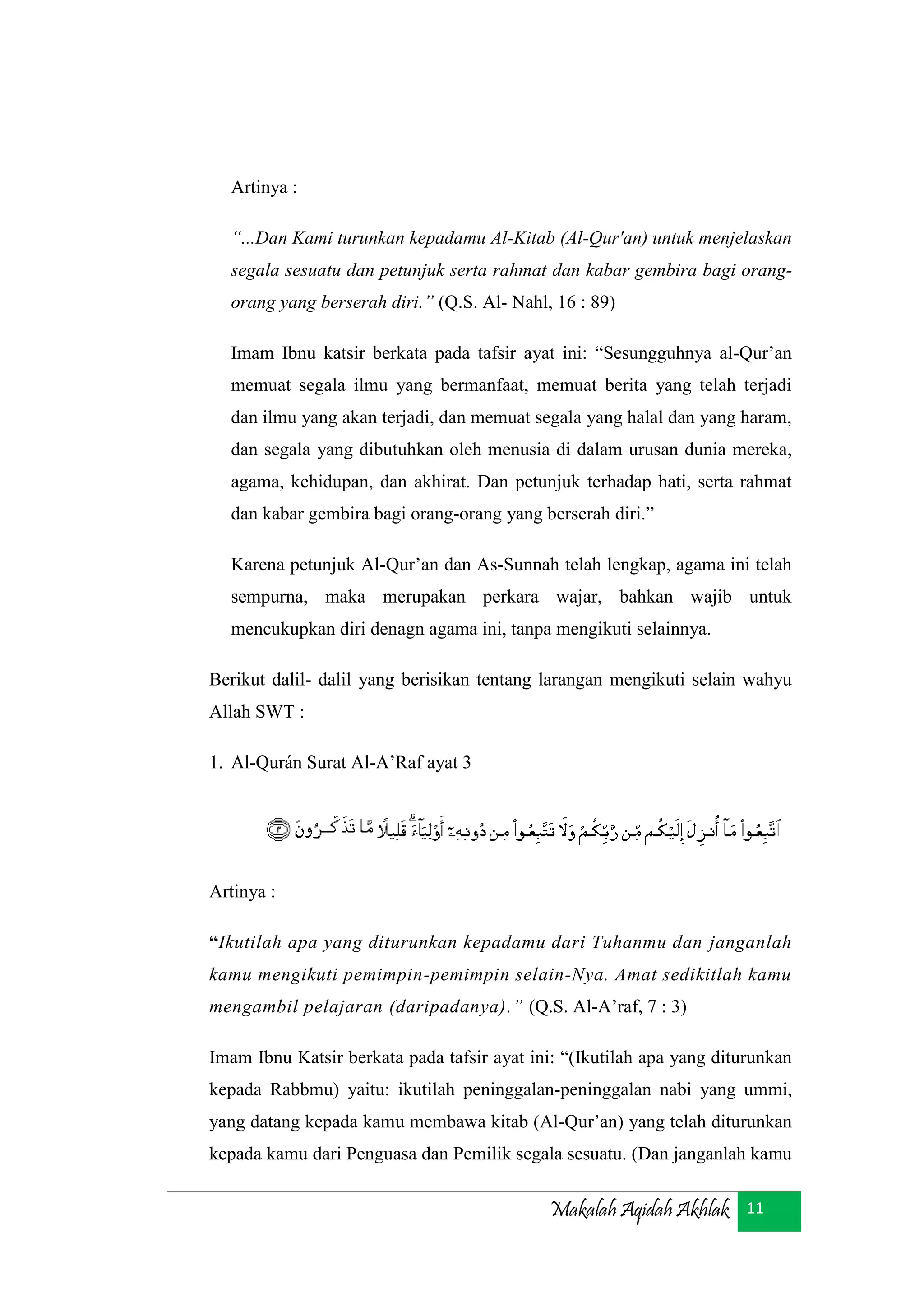 Makalah Aqidah Akhlak | DOCX