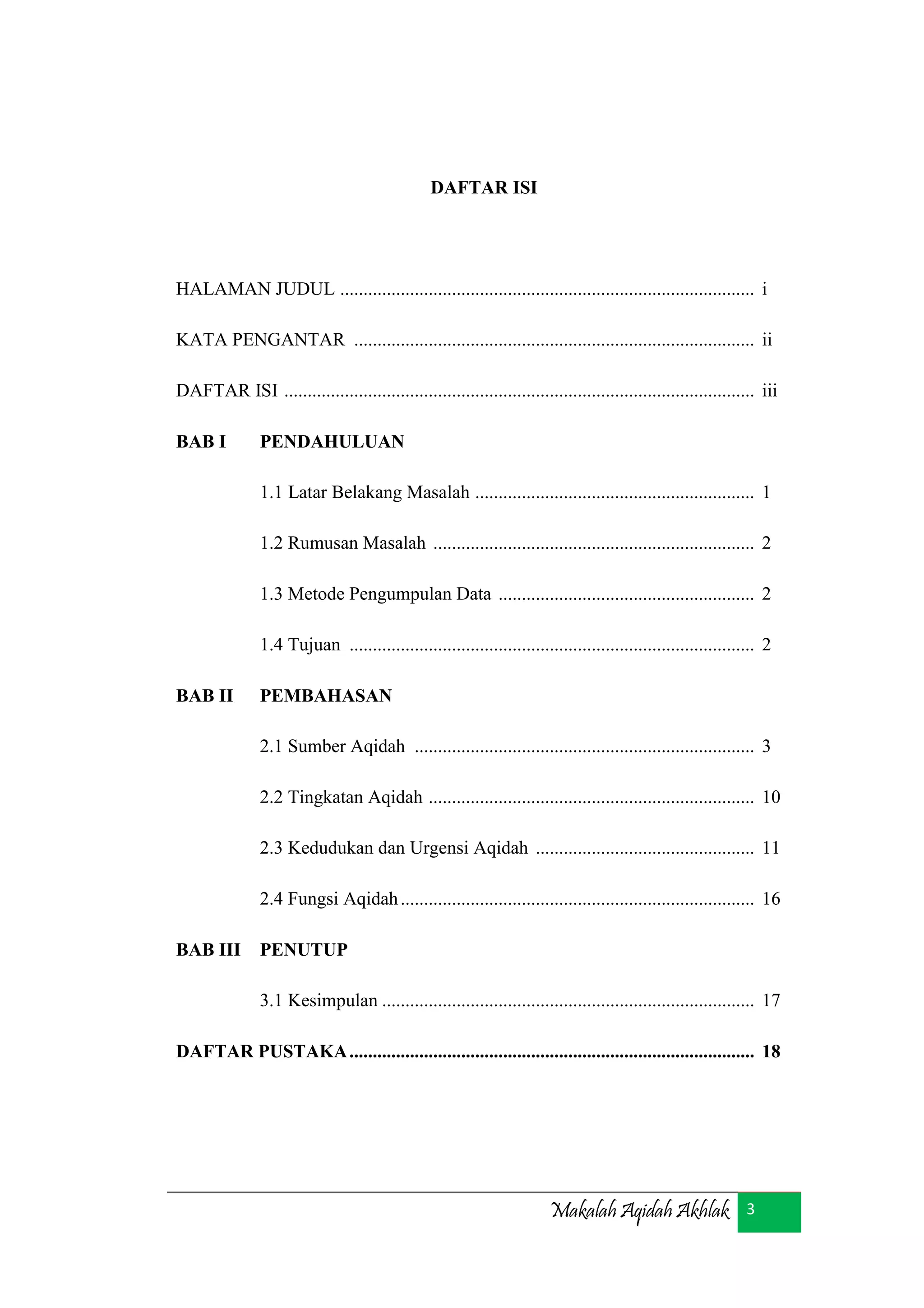 Makalah Aqidah Akhlak | DOCX