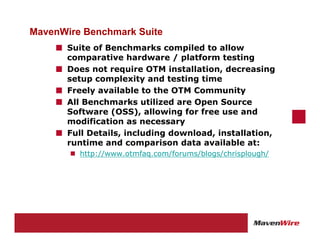OTM Performance Review and Benchmarking | PDF | Operating Systems | Computer Software and ...