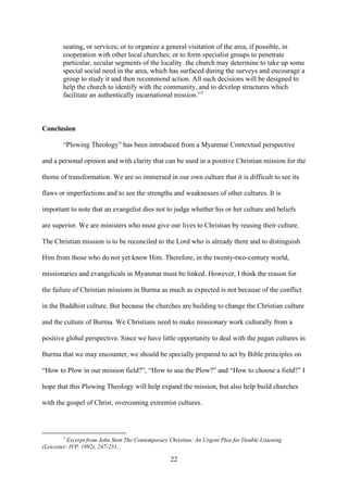 Plowing Theology in Myanmar Context by Nayman | PDF