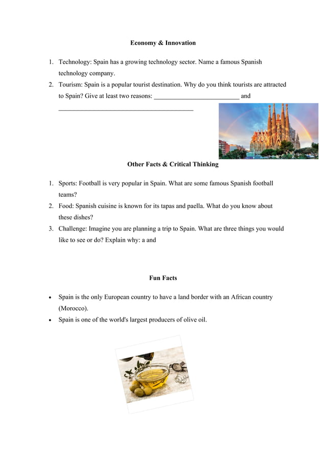 PL_Španielsko_Erasmus_Spain_barcelona_worksheet | PDF