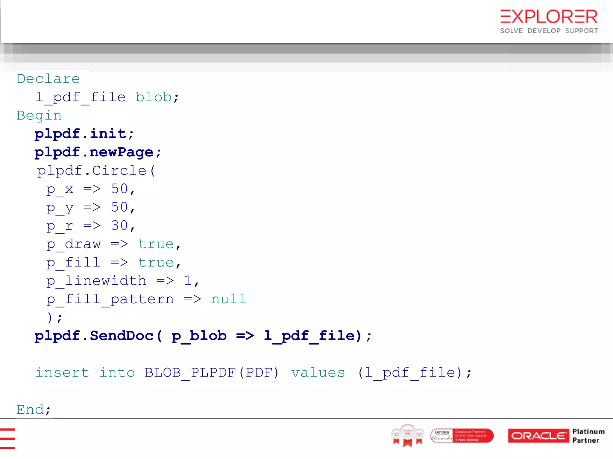 Nifty PDF's for your APEX Application with PL/PDF | PPTX