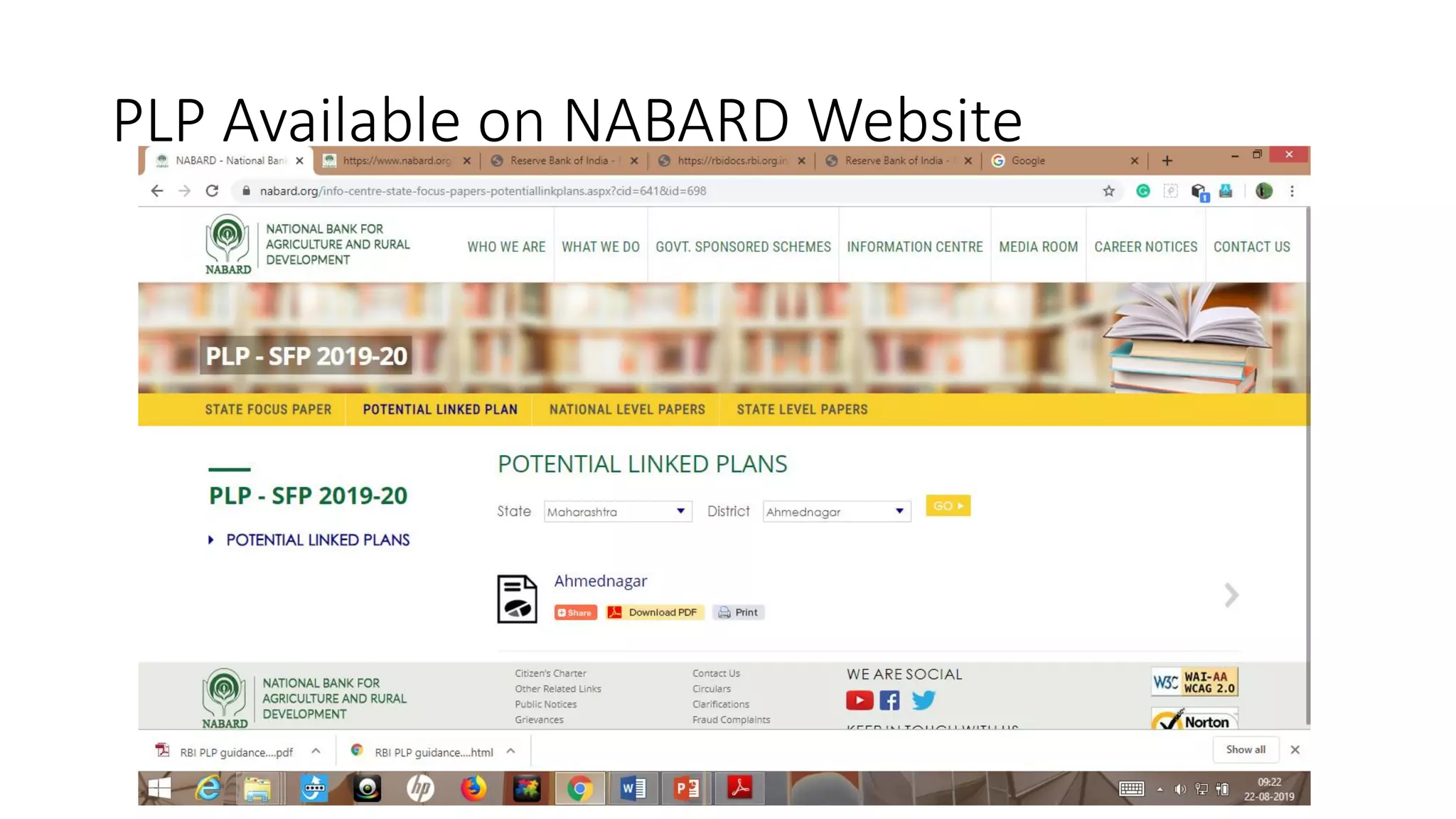 Potential Linked Plan of NABARD and its importance in DCP (District Credit Plan) | PDF