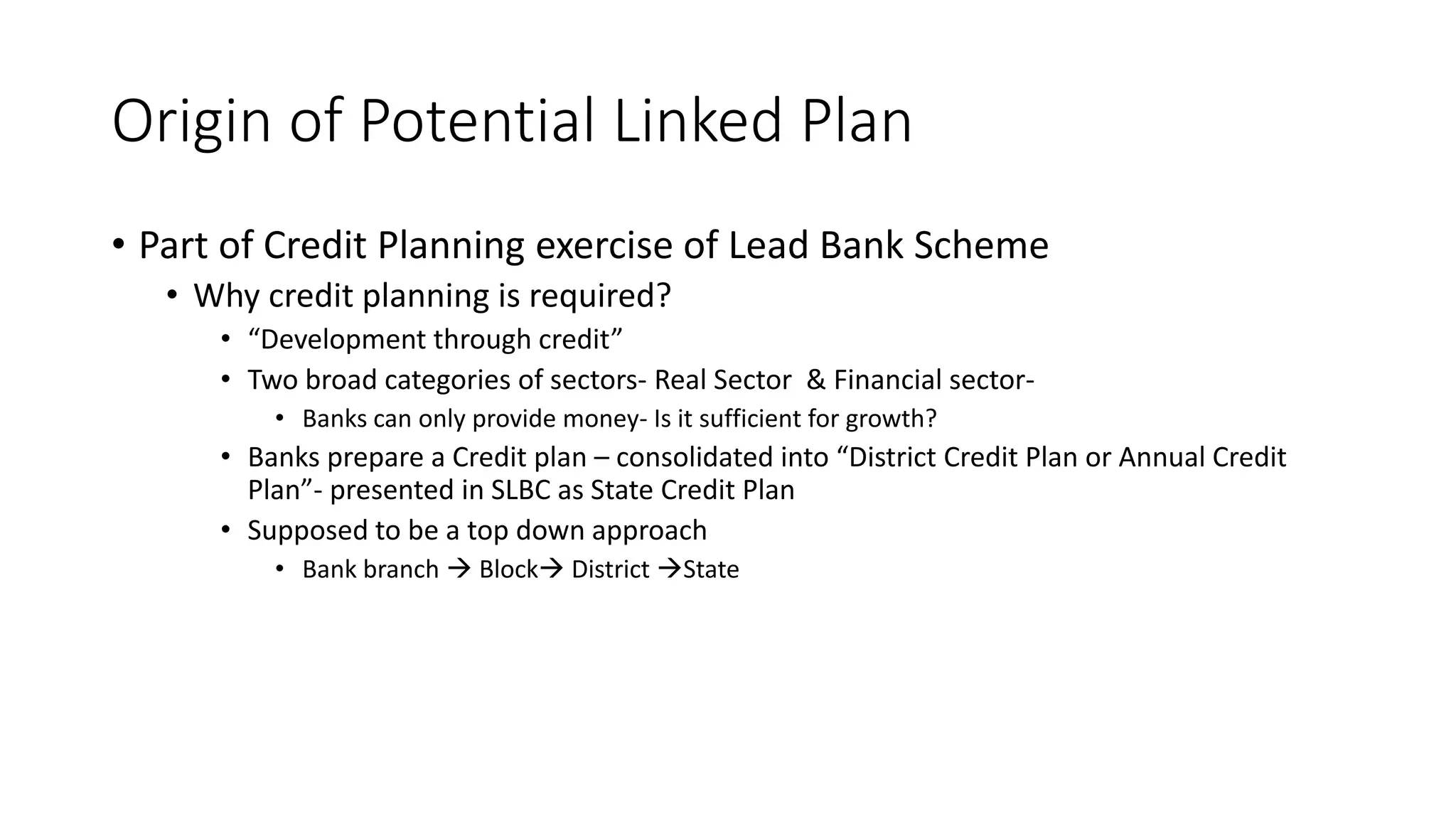 Potential Linked Plan of NABARD and its importance in DCP (District ...