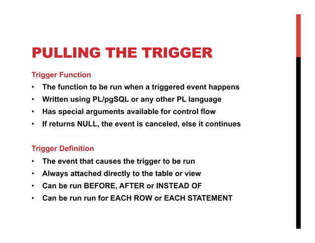 PL/pgSQL - An Introduction on Using Imperative Programming in PostgreSQL | PPT