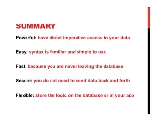 PL/pgSQL - An Introduction on Using Imperative Programming in PostgreSQL | PPTX