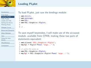 An Introduction to Plotting in Perl using PDL::Graphics::PLplot | PPT