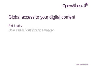 OpenAthens Cloud - Global access to your digital content | PPTX