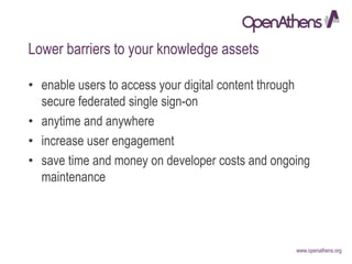 OpenAthens Cloud - Global access to your digital content | PPT