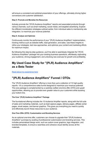 (PLR) Audience Amplifiers: Amplify Your Audience and Skyrocket Your ...