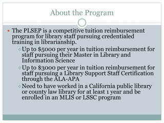 Public Library Staff Education Program | PPT