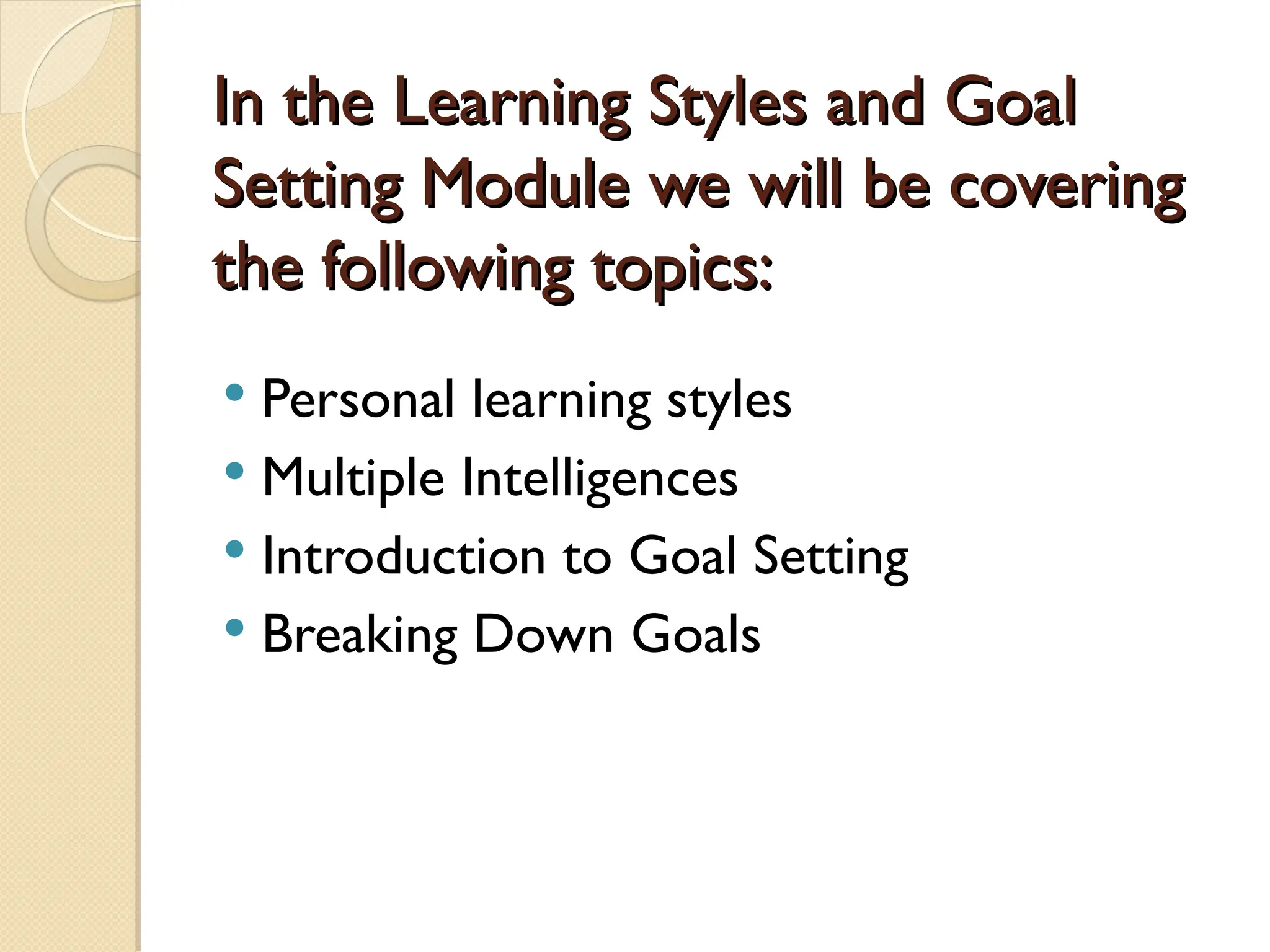 PLSGS Session 1 Personal Learning Style.ppt