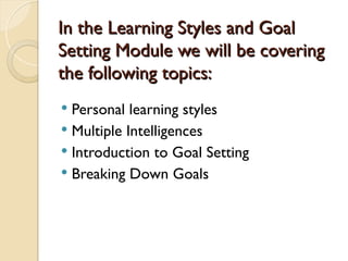 PLSGS Session 1 Personal Learning Style.ppt