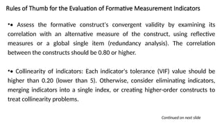 STRUCTURE EQUATION MODELLING ---WITH PLS | PPTX
