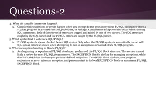 PL/SQL Interview Questions | PPTX | Databases | Computer Software and Applications