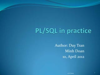 PLSQL Practices | PPT