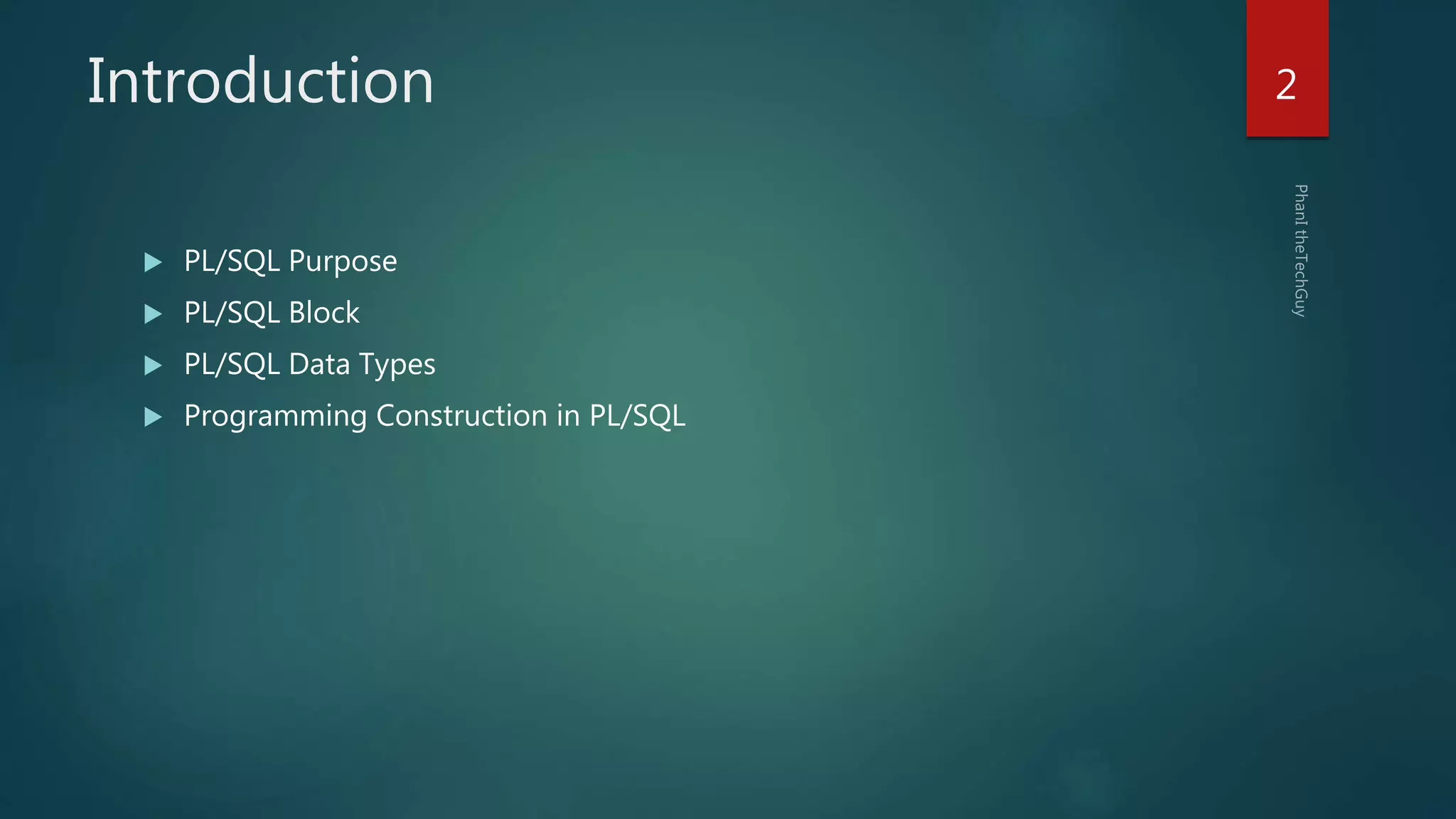 PL/SQL Introduction | PPT
